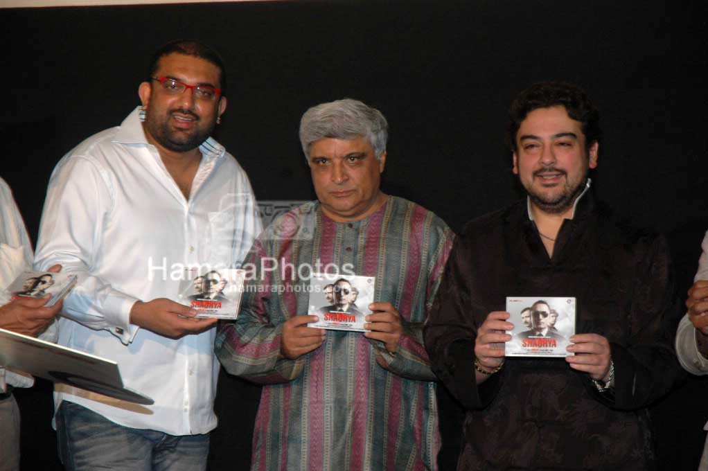 Javed Akhtar,Adnan Sami at Shaurya music launch in Cinemax on March ...