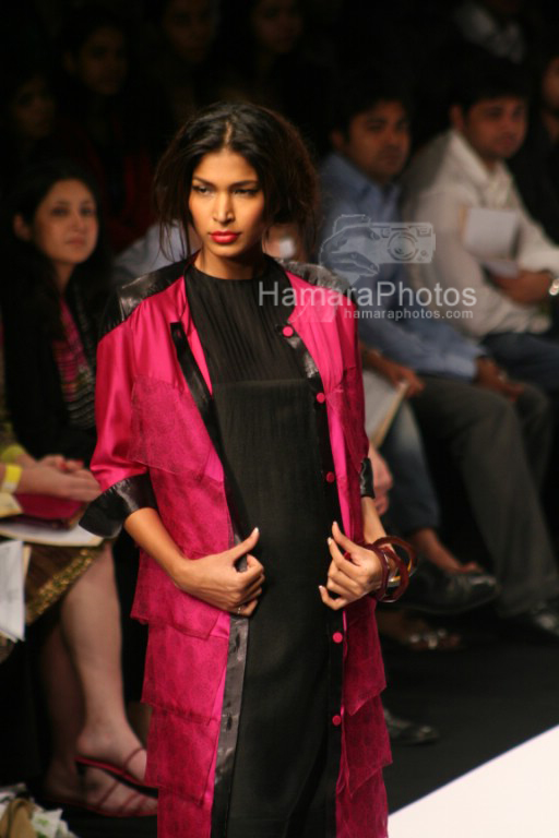 Model walks on the ramp for Dev R Nil at Lakme India Fashion Week on ...