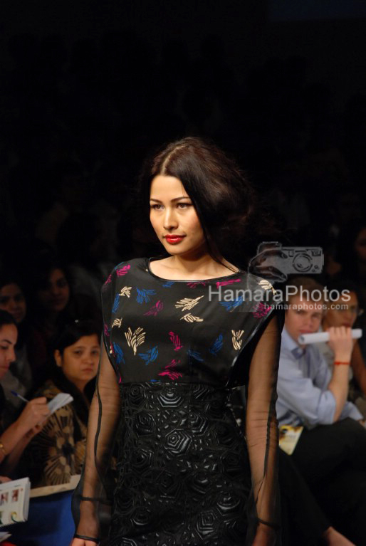 Model walks on the ramp for Dev R Nil at Lakme India Fashion Week on ...