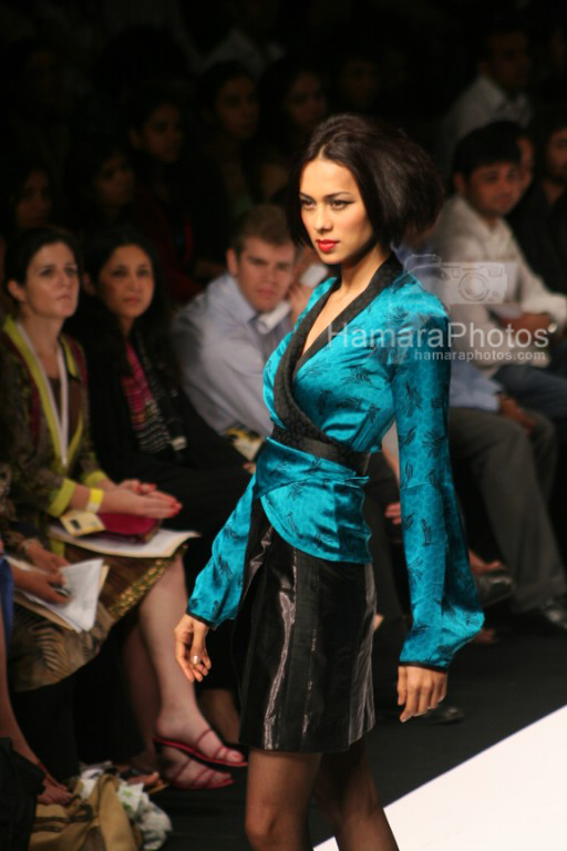 Model walks on the ramp for Dev R Nil at Lakme India Fashion Week on ...