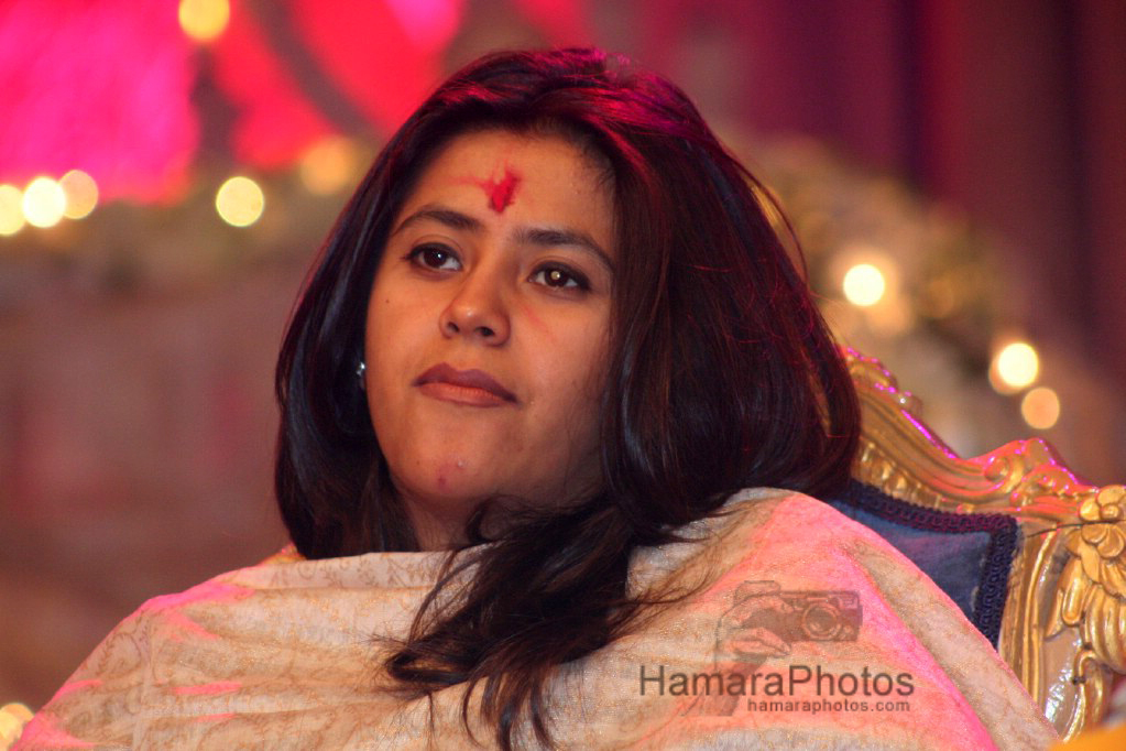 Ekta Kapoor at Kyunki Saas Bhi Kabhi Bahu Thi in Sankraman on April 2nd ...