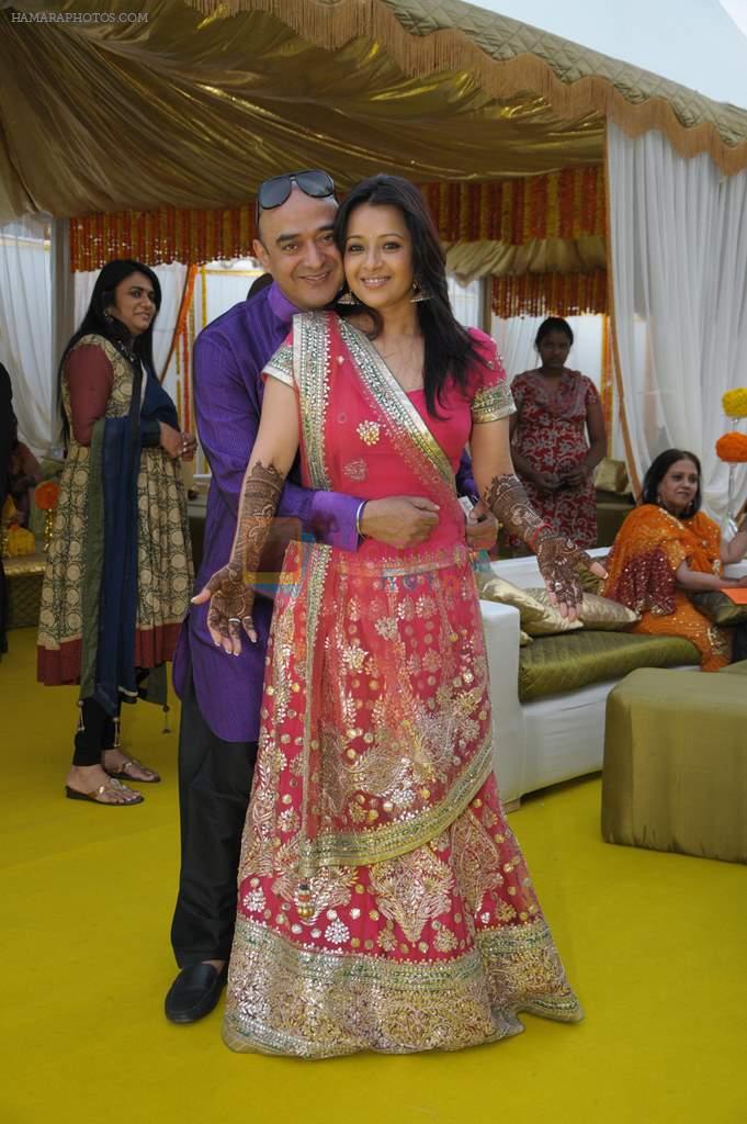 Shiv Karan Singh with Reemma Sen at Reema Sen wedding reception in ...