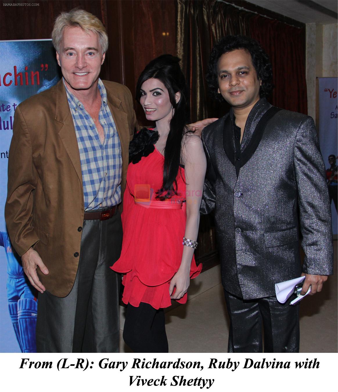 Gary Richardson, Ruby Dalvina with Viveck Shettyy at a musical tribute ...