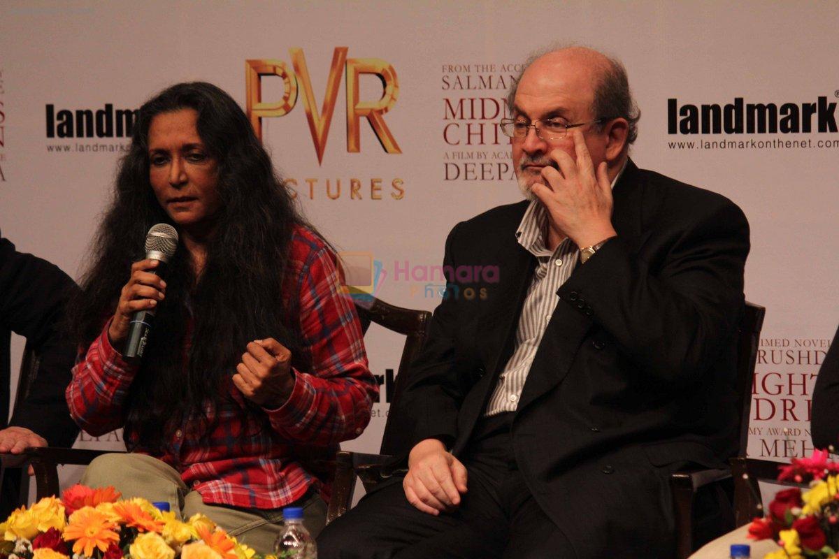 Salman Rushdie, Deepa Mehta at Midnight Childrens Press Conference in ...