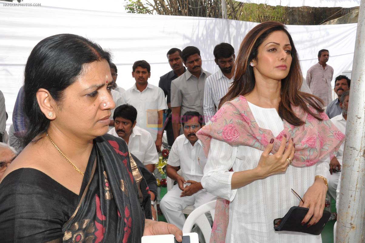Sridevi at Ramanaidu antima yatra on 19th Feb 2015 / Sridevi ...