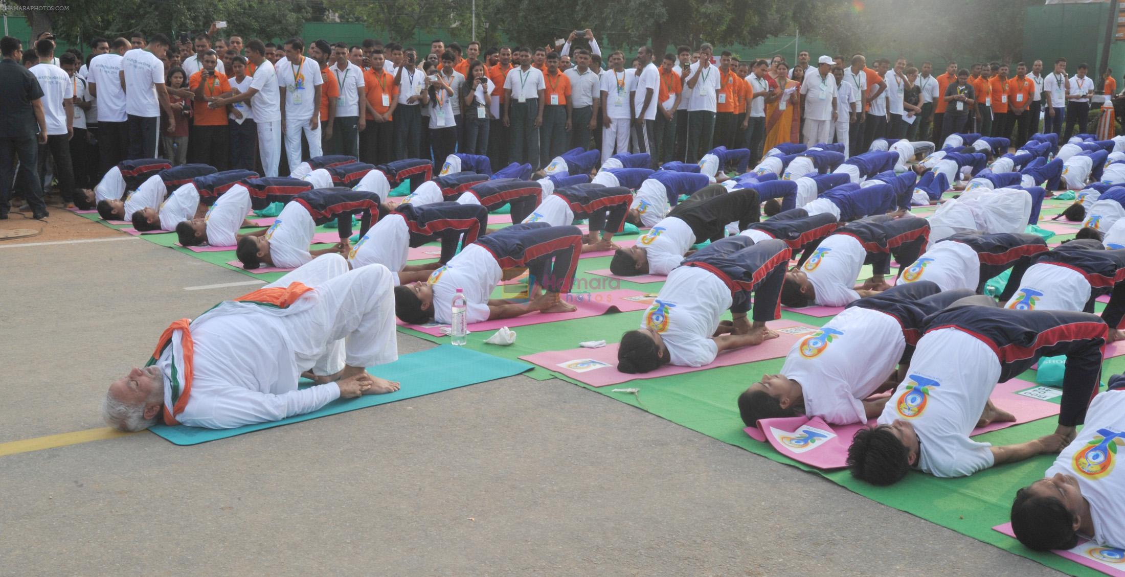 Narendra Modi doing Yoga at International Yoga Day on 21st June 2015 ...