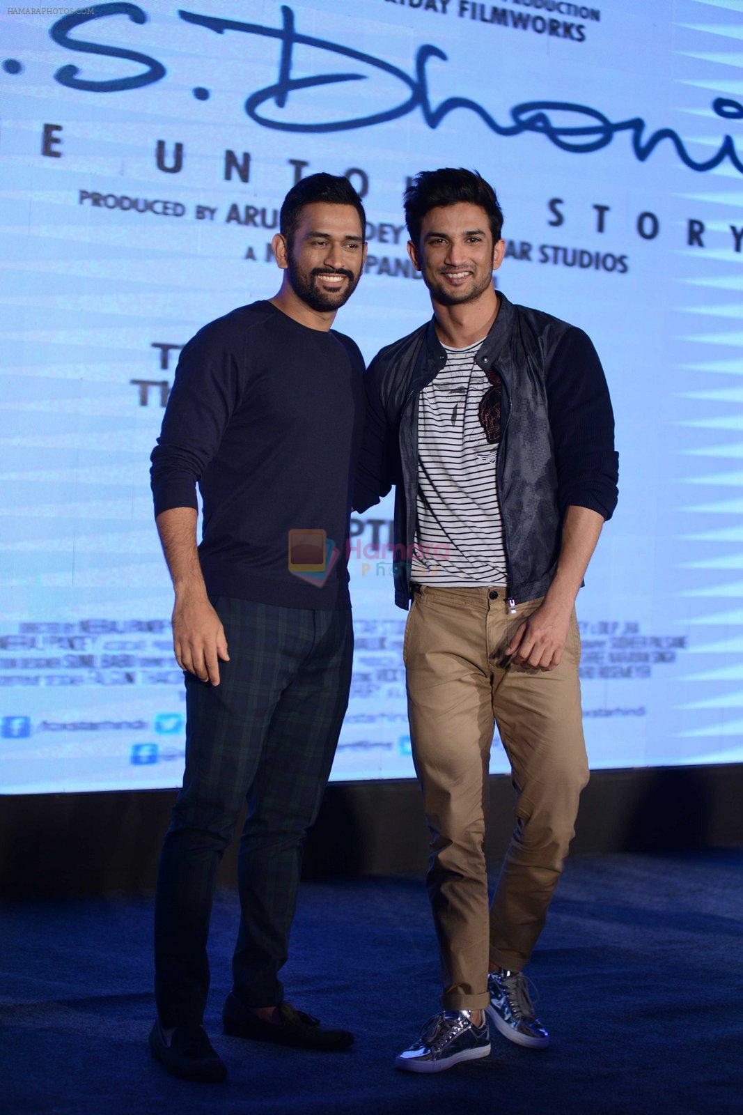Mahendra Singh Dhoni, Sushant Singh Rajput at MS Dhoni press meet in ...