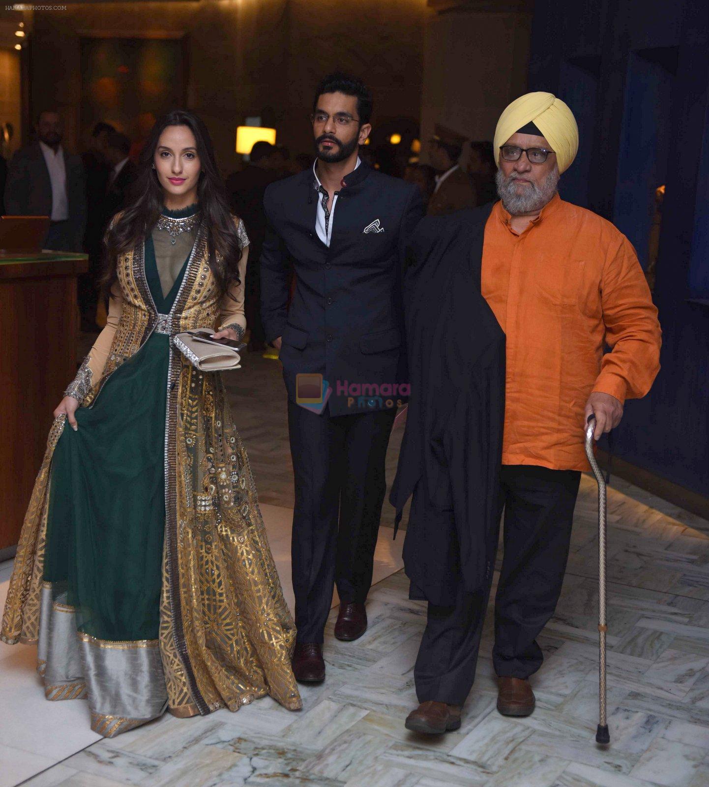 Noora -Angad Bedi & Bishan singh Bedi at Yuvraj Singh and Hazel Keech ...