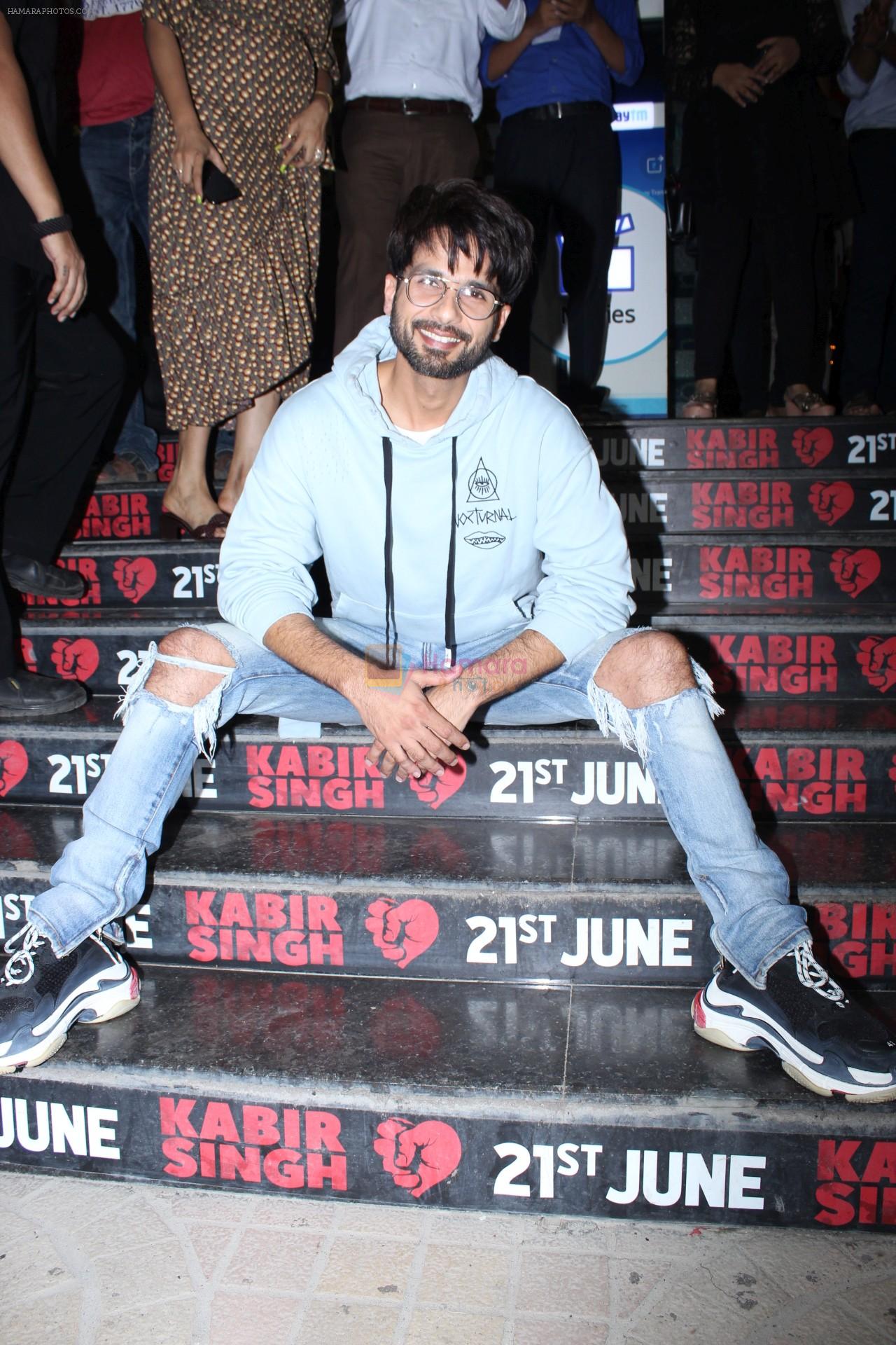 Shahid Kapoor at Kabir Singh screening in pvr icon, andheri on 20th ...