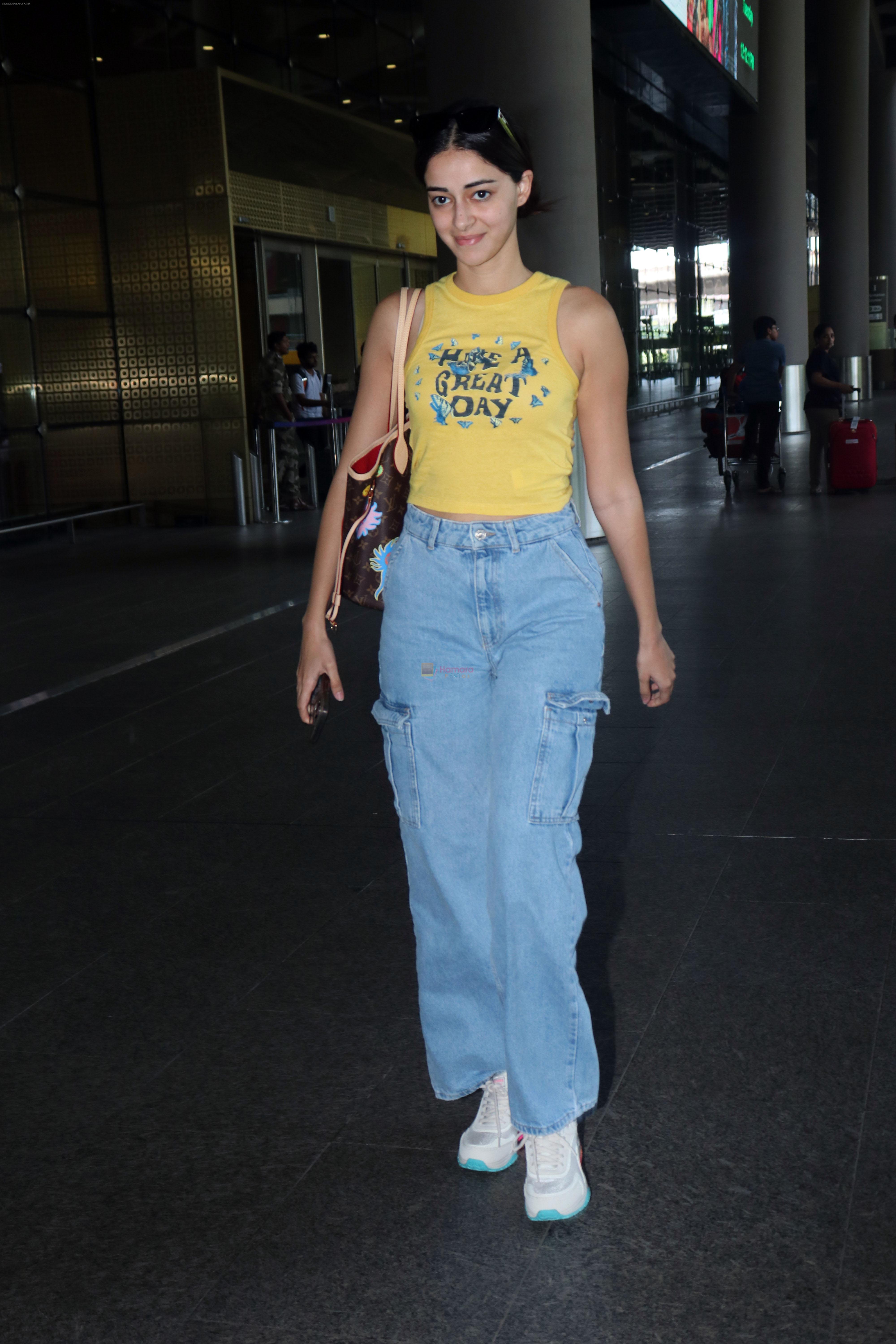 Ananya Panday in a Yellow tank top and blue jeans on 23rd May 2023 ...