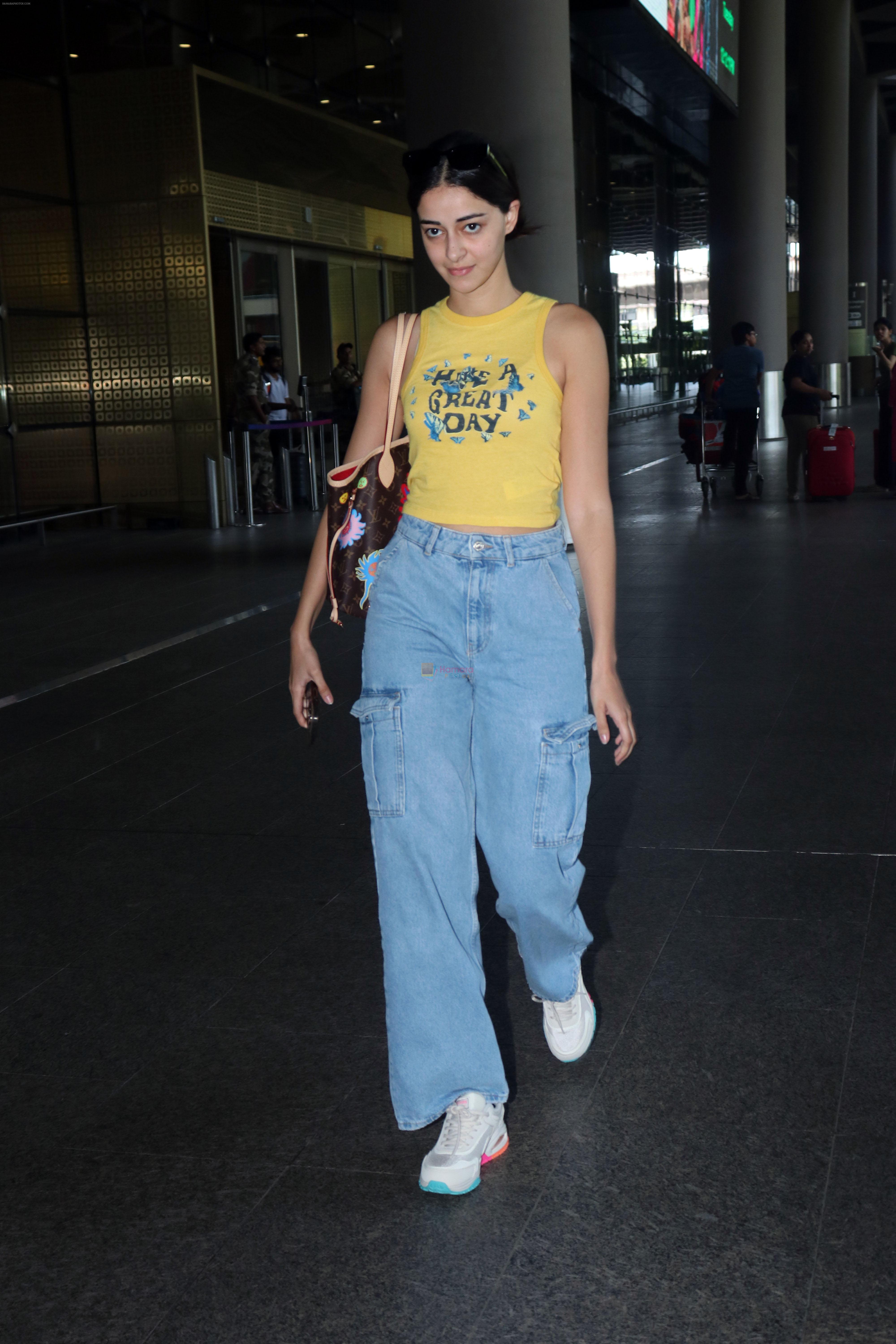 Ananya Panday in a Yellow tank top and blue jeans on 23rd May 2023 ...