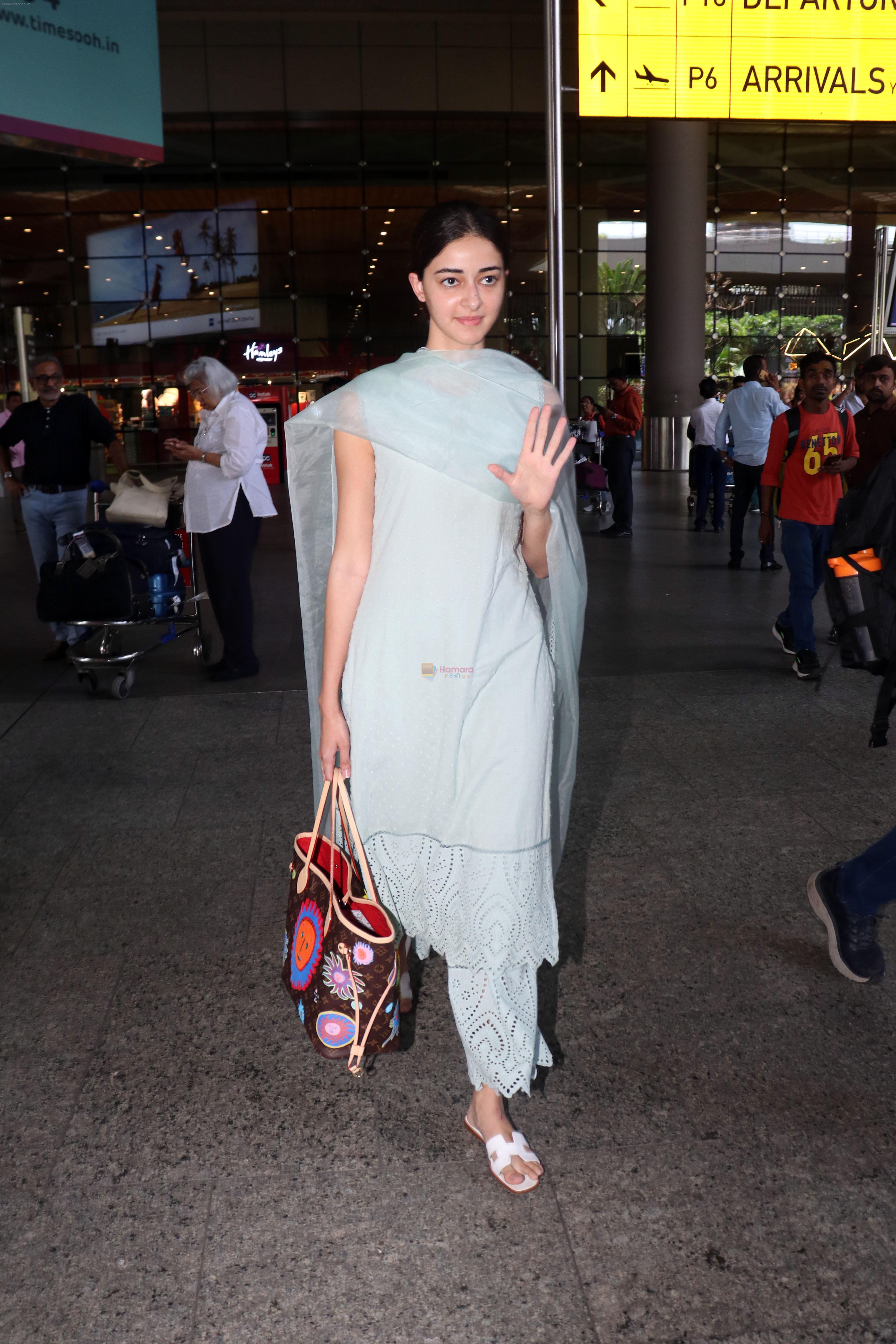 Ananya Panday holding Louis Vuitton LVxYK Handbag wearing Powder Blue ...