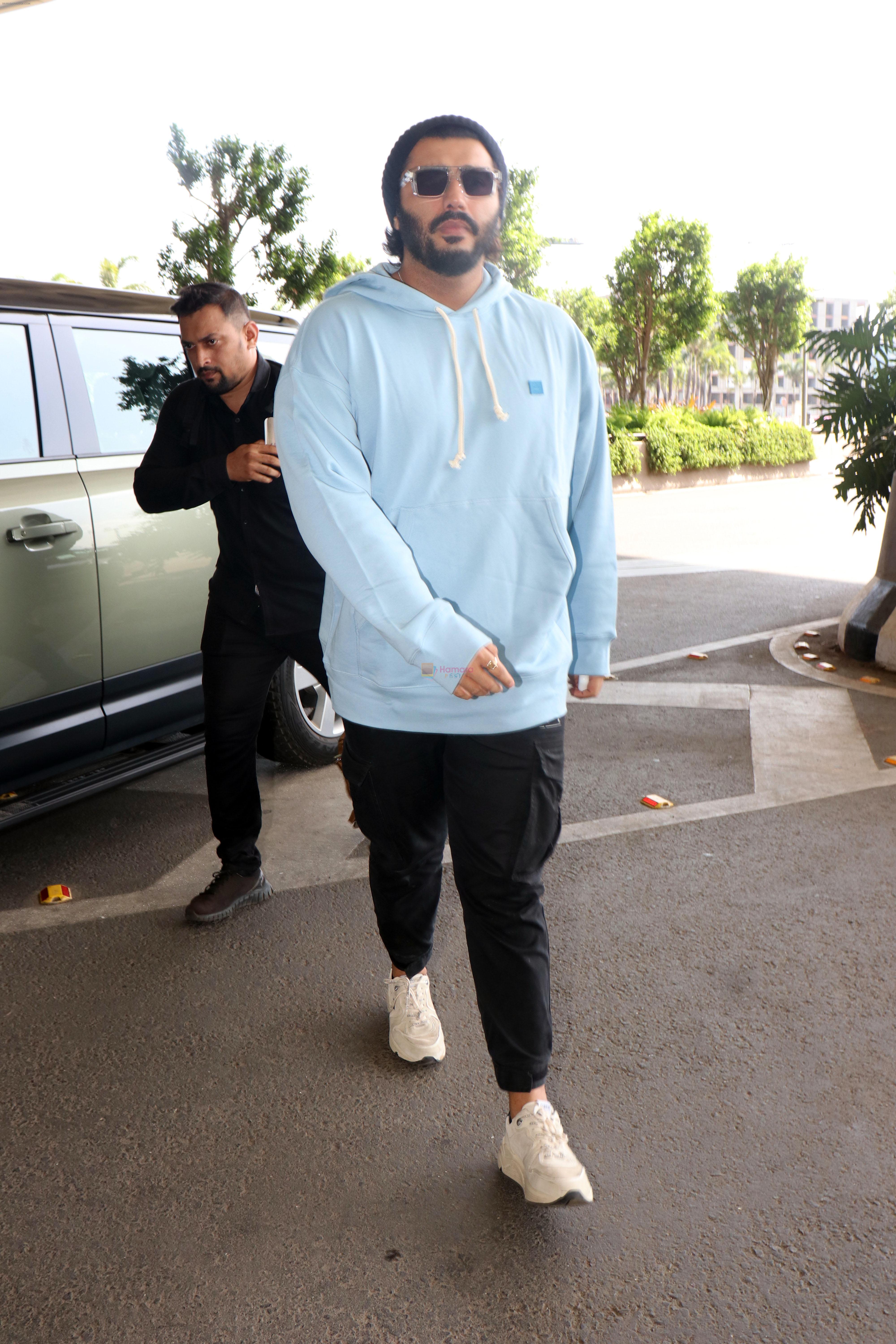 Arjun Kapoor with sunglasses on wearing Powder Blue Hooded Sweatshirt ...