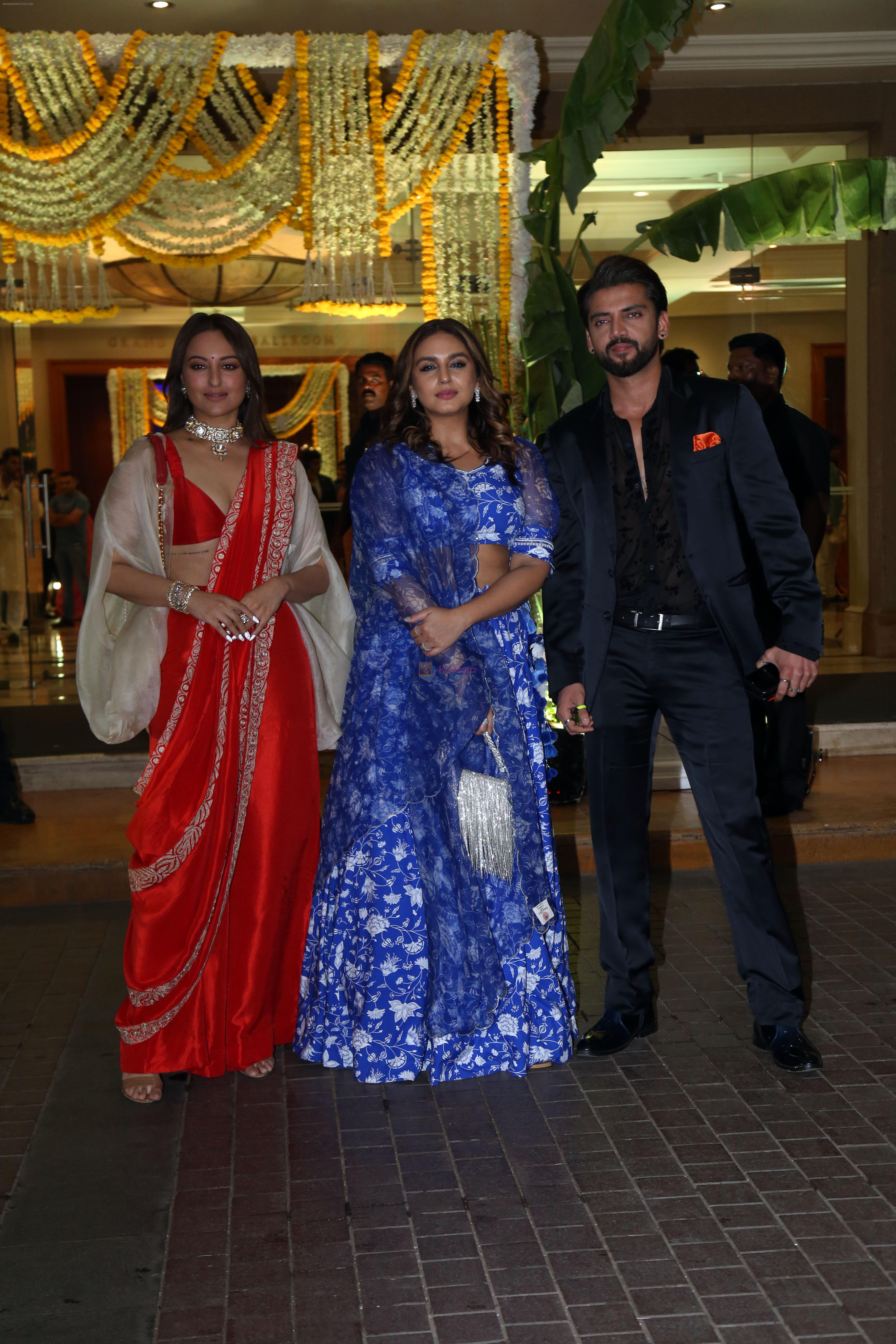 Sonakshi Sinha, Huma Qureshi and Zahid Ahmed at Madhu Mantena and Ira ...