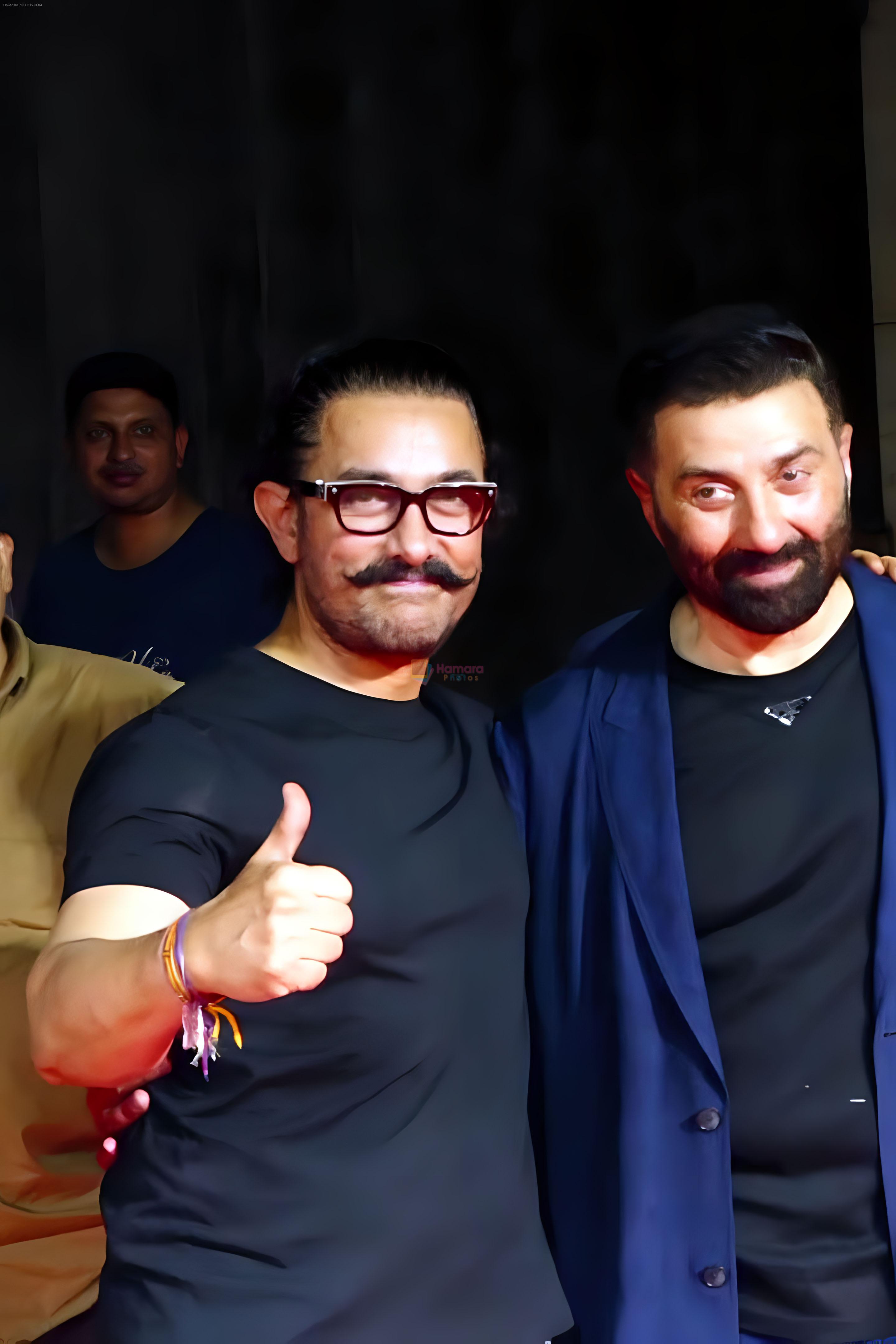 Aamir Khan, Sunny Deol at Gadar 2 Success Party on 2nd Sept 2023 ...