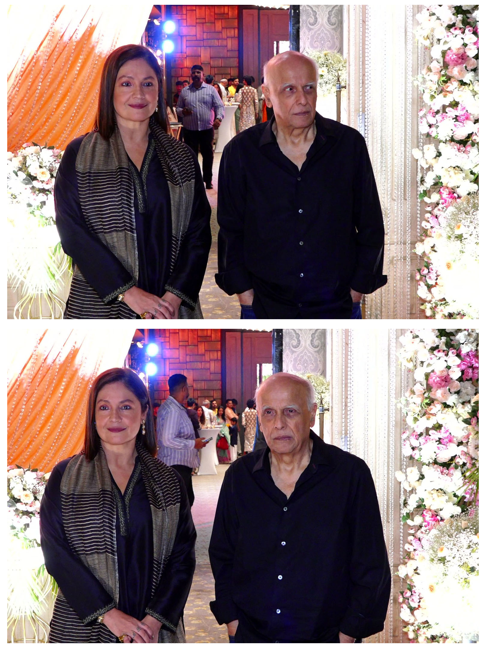Pooja Bhatt with dad Mahesh Bhatt at Krishna Bhatt wedding