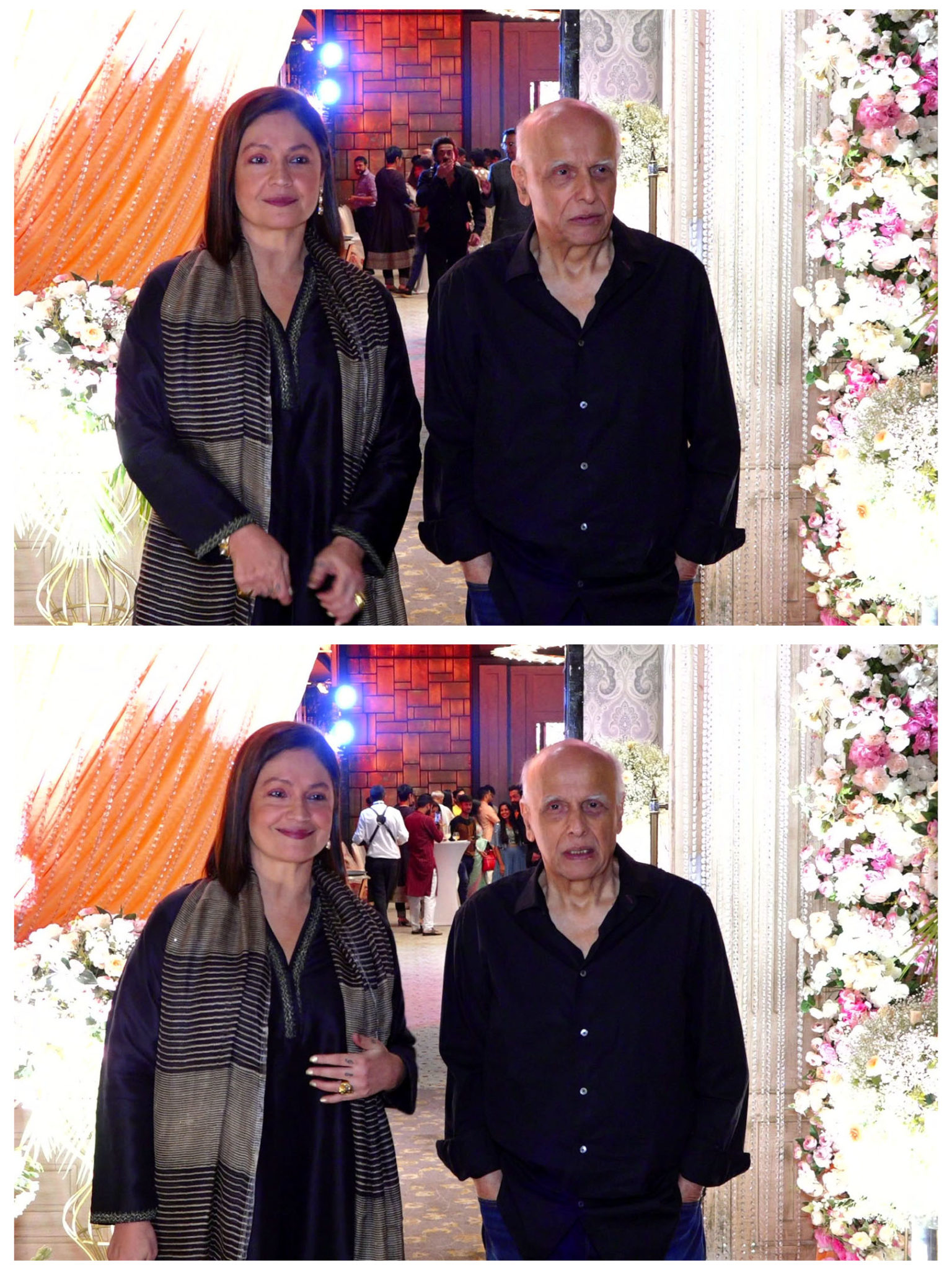 Pooja Bhatt with dad Mahesh Bhatt at Krishna Bhatt wedding