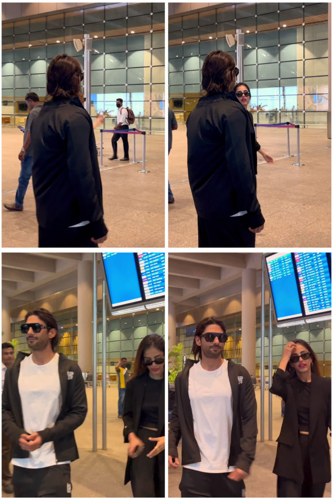 Prateik Babbar with Sanya Sagar seen at the airport