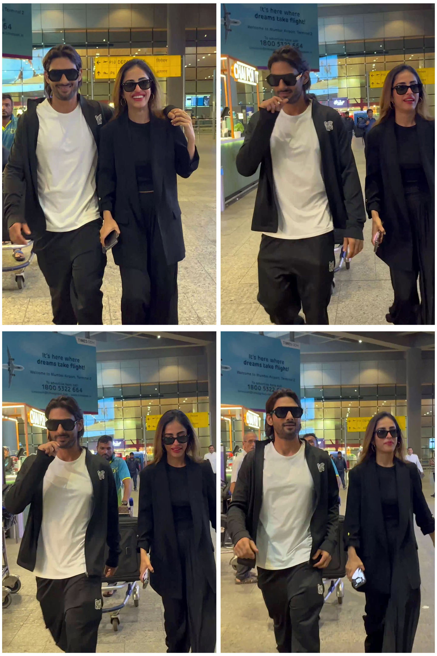 Prateik Babbar with Sanya Sagar seen at the airport