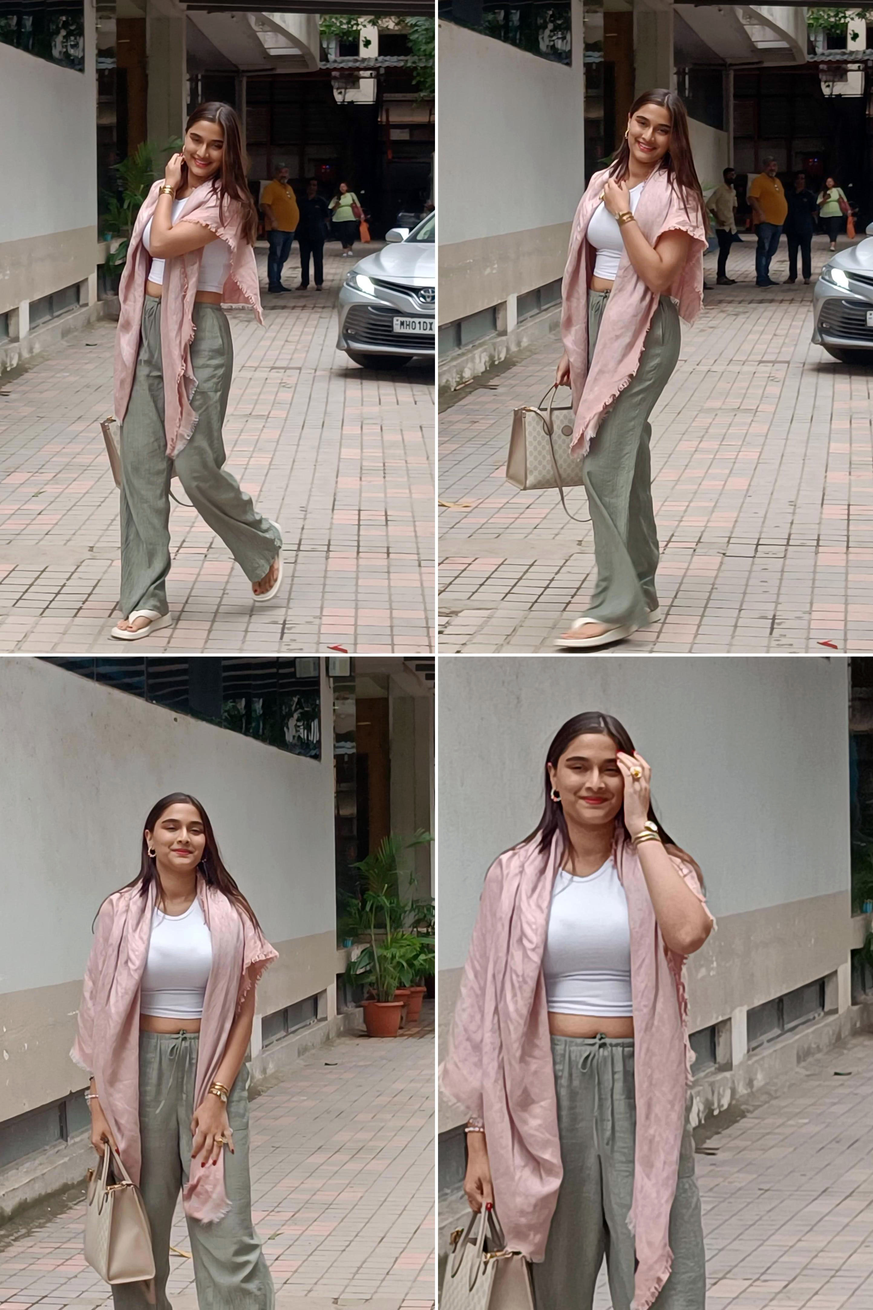 Saiee Manjrekar Seen Dubbing For Movie Kuch Khatta Ho Jaay