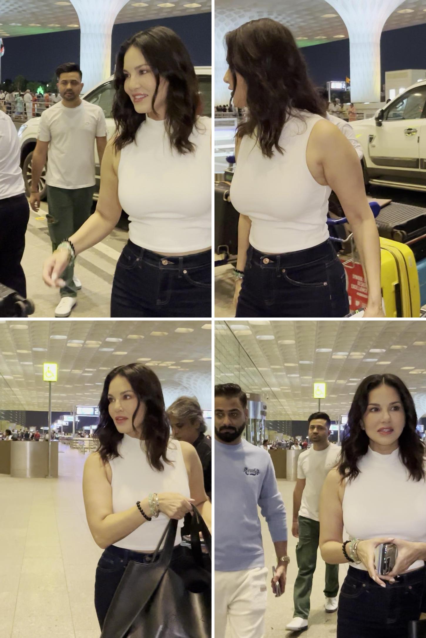Sunny Leone Spotted at Airport Departure on 3rd August 2023