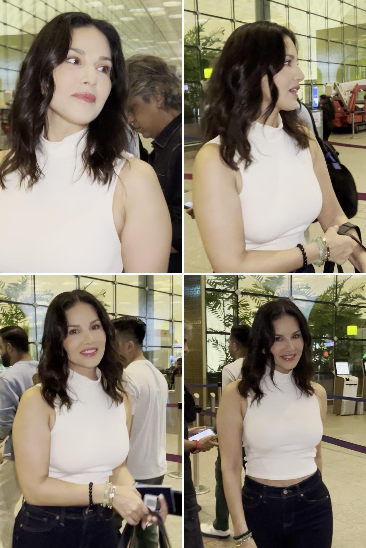 Sunny Leone Spotted at Airport Departure on 3rd August 2023