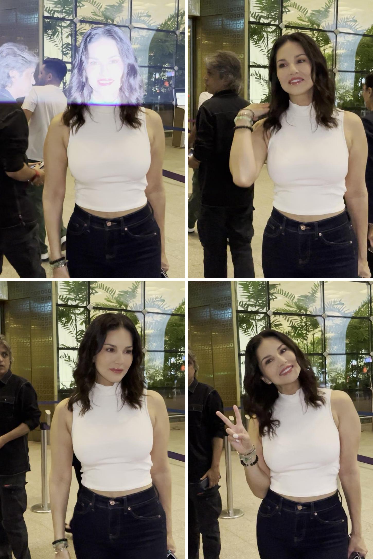 Sunny Leone Spotted at Airport Departure on 3rd August 2023