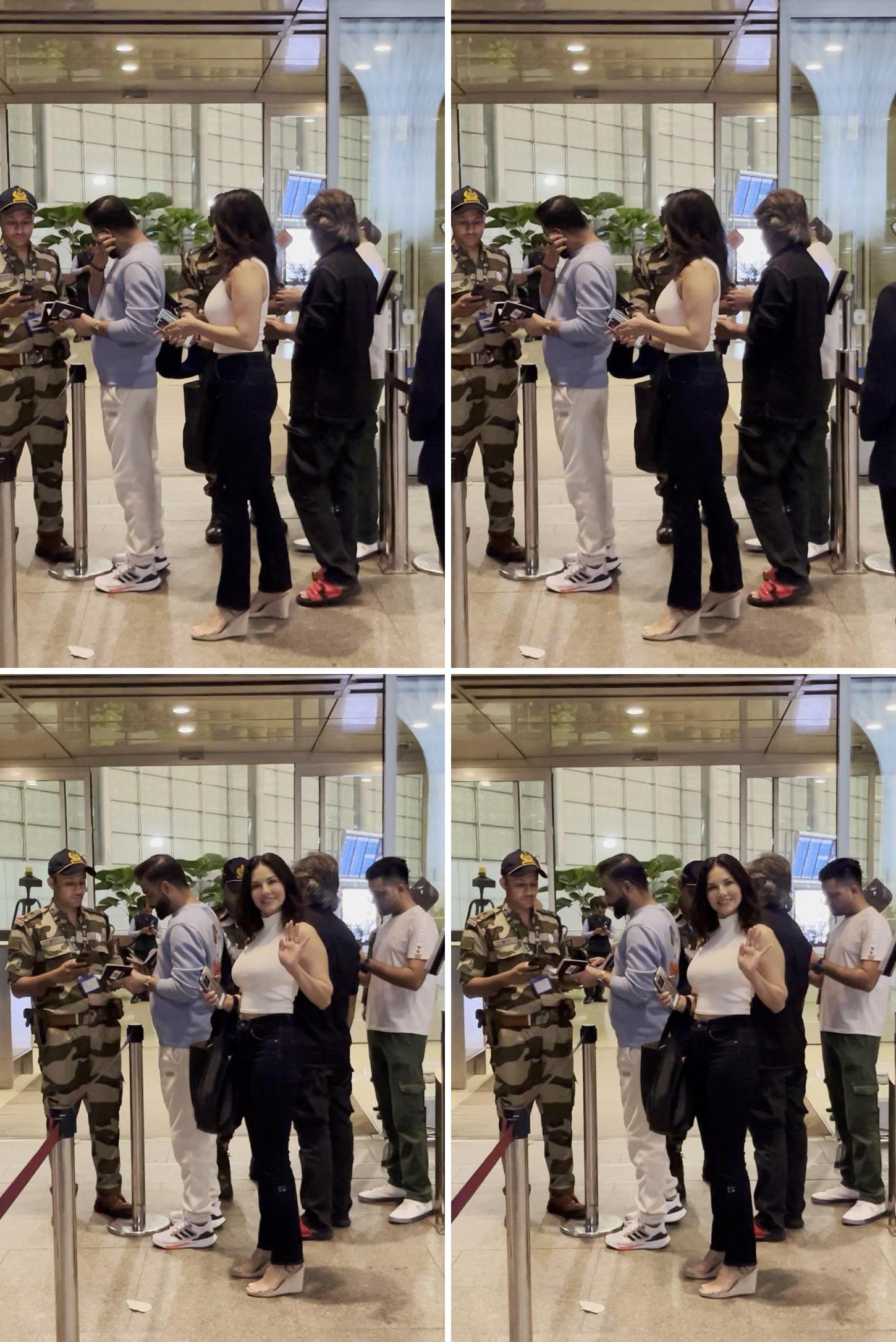 Sunny Leone Spotted at Airport Departure on 3rd August 2023