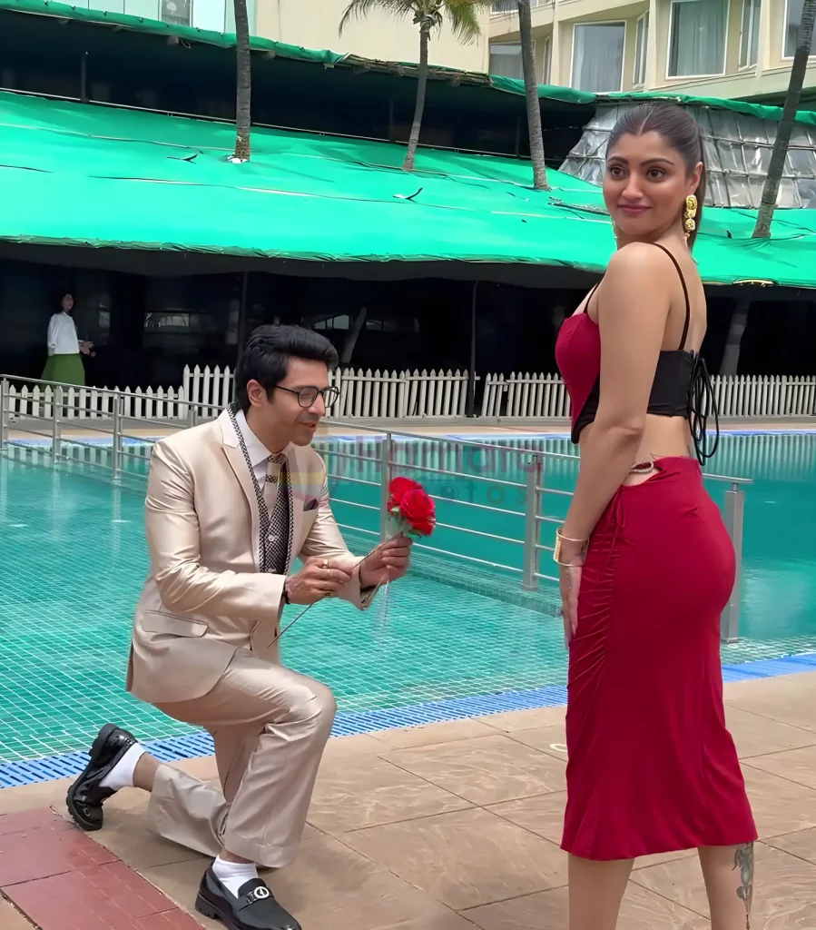 Akanksha Puri stuns in red at Rose Garden promo